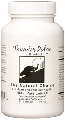 Thunder Ridge Emu Products 100% Pure Emu Oil Gel Caps Softgels - 90 Ea ...